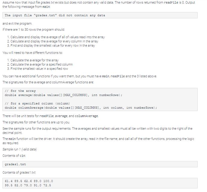Solved C++ requirements • The program must make use of a two | Chegg.com