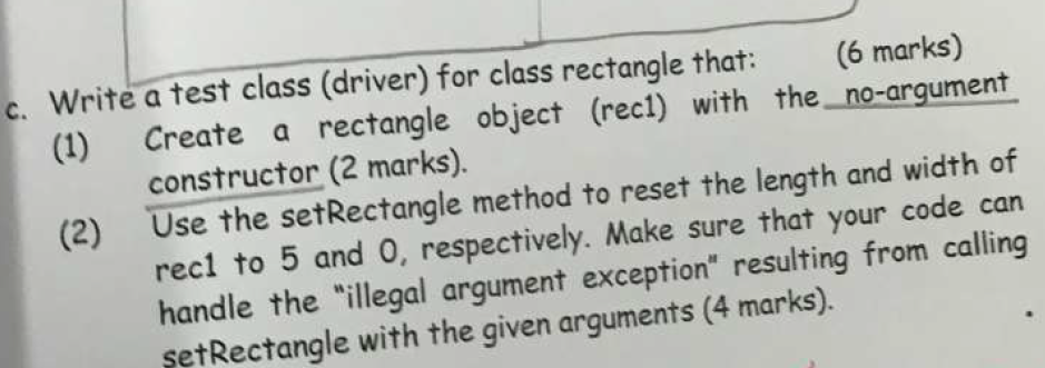 Solved Question 4: CLO9 (20 marks) a Create class rectangle | Chegg.com