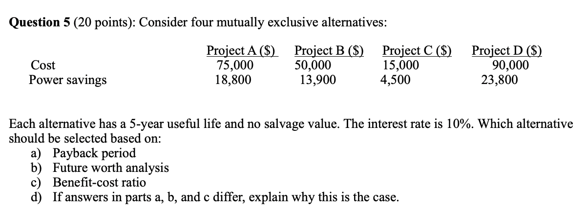 Solved Question 5 (20 points): Consider four mutually | Chegg.com