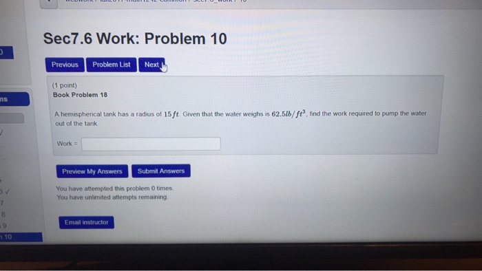 Solved Sec7 6 Work Problem 10 Previous Problem Listnext 1