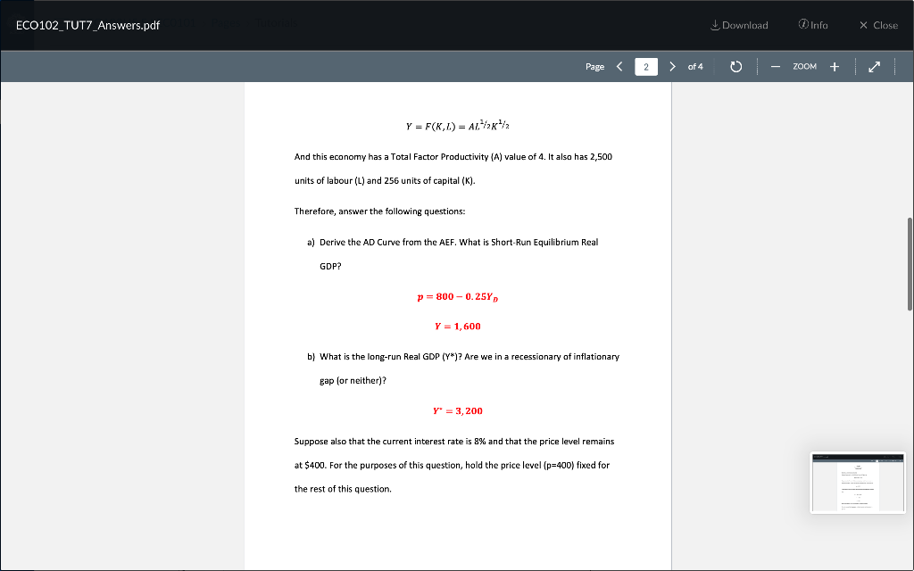 Solved ECO 102 Tutorial 7 Answers Summer 2022 Question 1: | Chegg.com