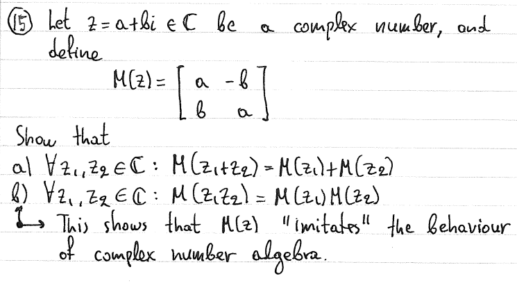Solved (15) Let z=a+bi∈C be a complex number, and define | Chegg.com