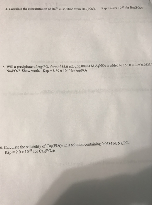 Solved 4. Calculate the concentration of Ba" in solution | Chegg.com