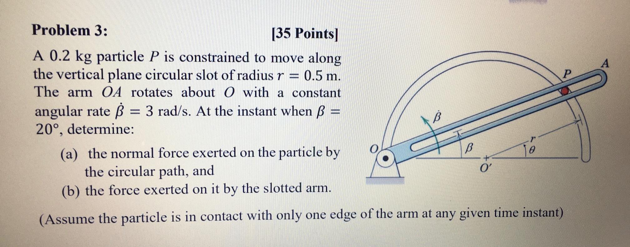 Solved A P Р Problem 3: [35 Points] A 0.2 kg particle P is | Chegg.com