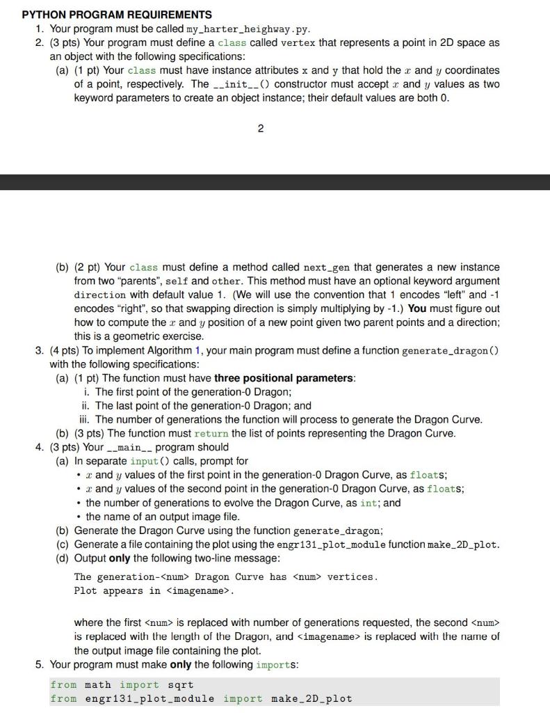 Solved The Harter-Heighway Dragon Curve is a particularly | Chegg.com