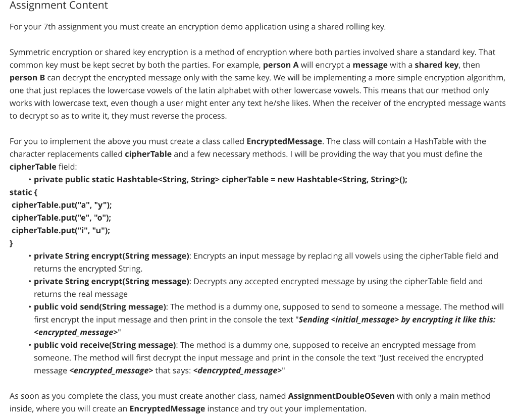 Solved Assignment Content For your 7th assignment you must | Chegg.com