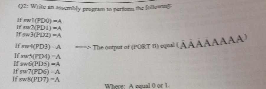 Solved Q2: Write an assembly program to perform the | Chegg.com