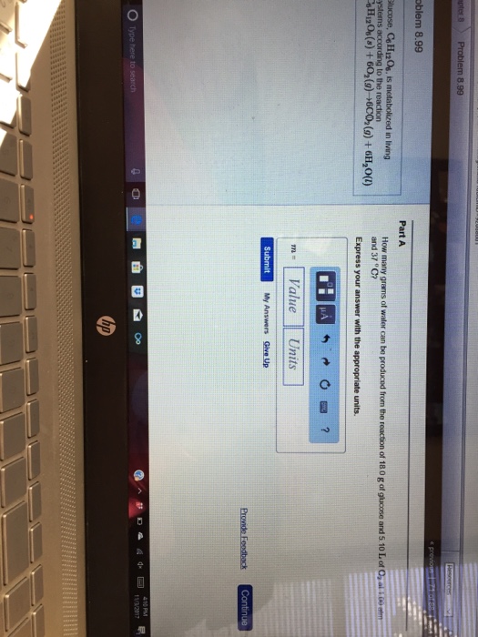 Solved how many grams of water can be produced from the | Chegg.com