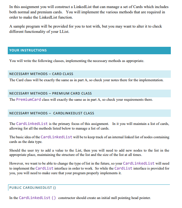 Solved CS145 - PROGRAMMING ASSIGNMENT #5 PART B CARD LINKED | Chegg.com