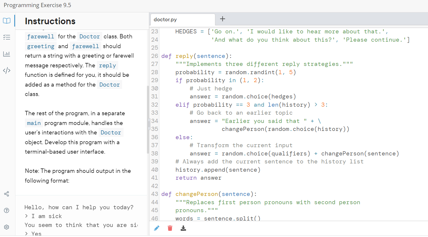 Solved Instructions The Doctor program described in Chapter | Chegg.com