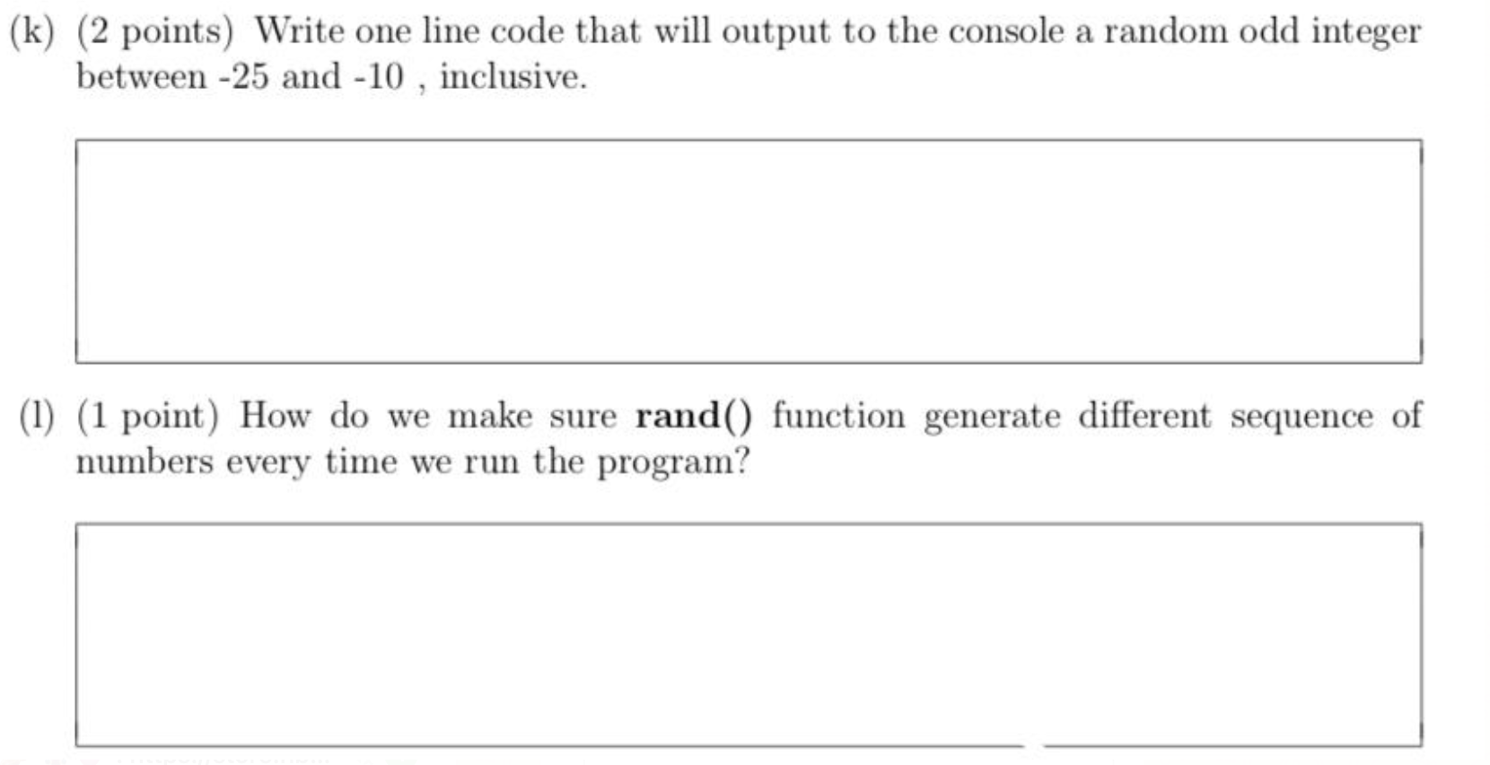 Solved K 2 Points Write One Line Code That Will Output 