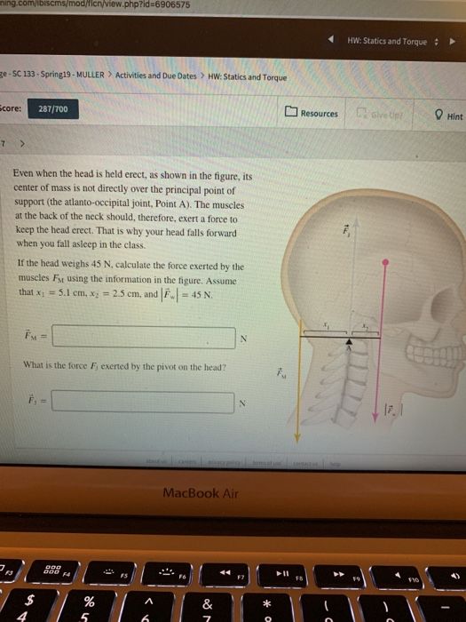 Solved pling /mod/Ticn/view.php?ld 6906575 HW: Statics and | Chegg.com