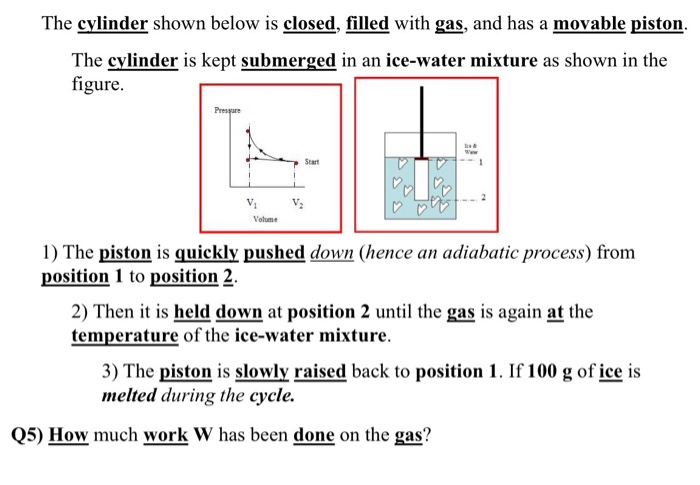 Solved The cylinder shown below is closed, filled with gas, | Chegg.com