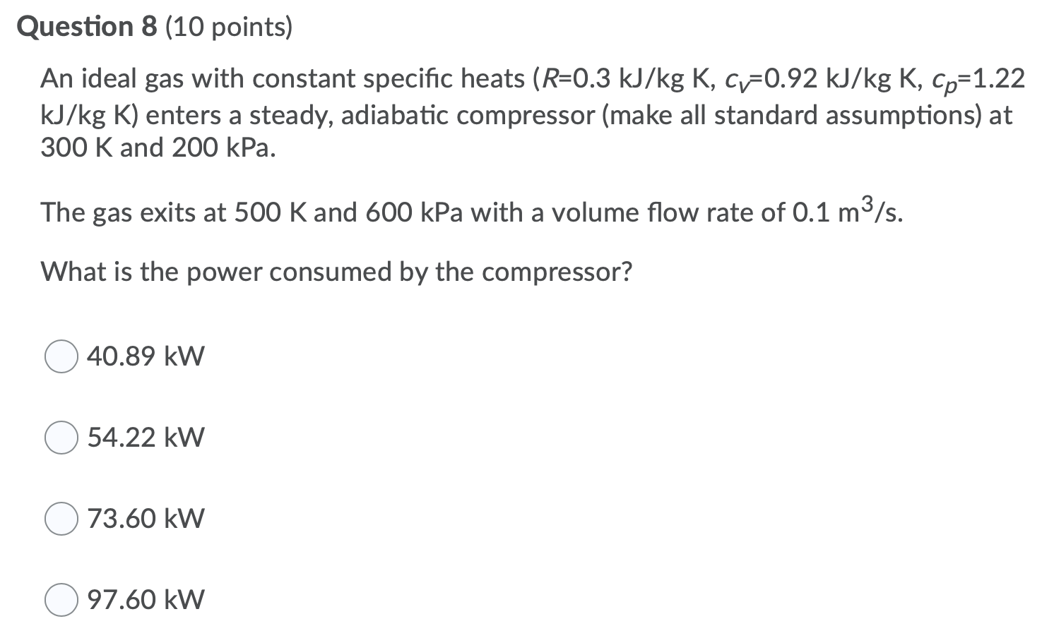 Solved Question 8 (10 points) An ideal gas with constant | Chegg.com