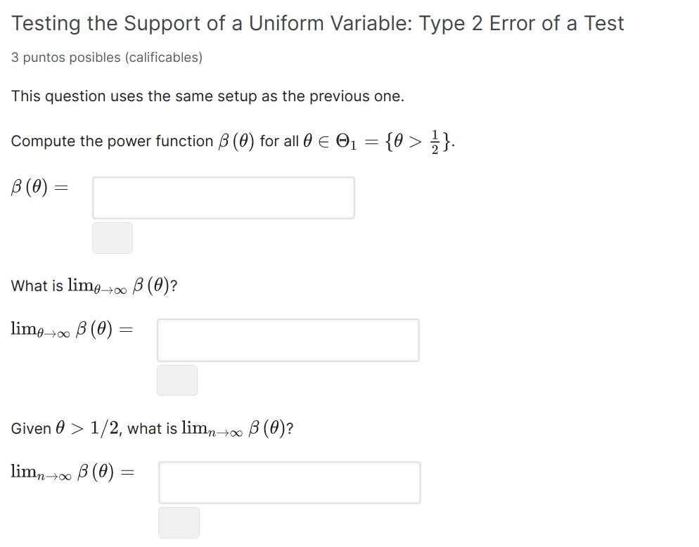 Solved Testing the Support of a Uniform Variable: Type 1 | Chegg.com