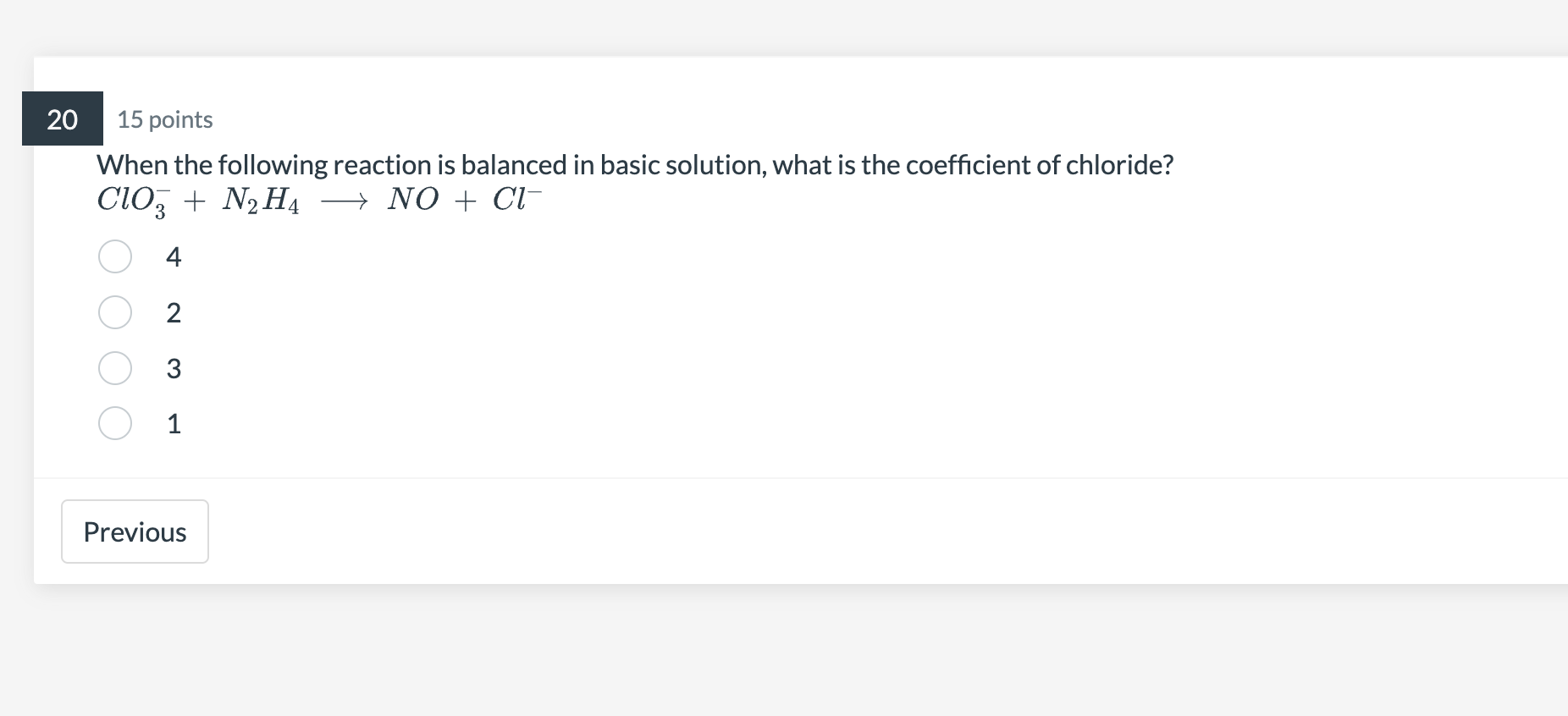 Solved When The Following Reaction Is Balanced In Basic