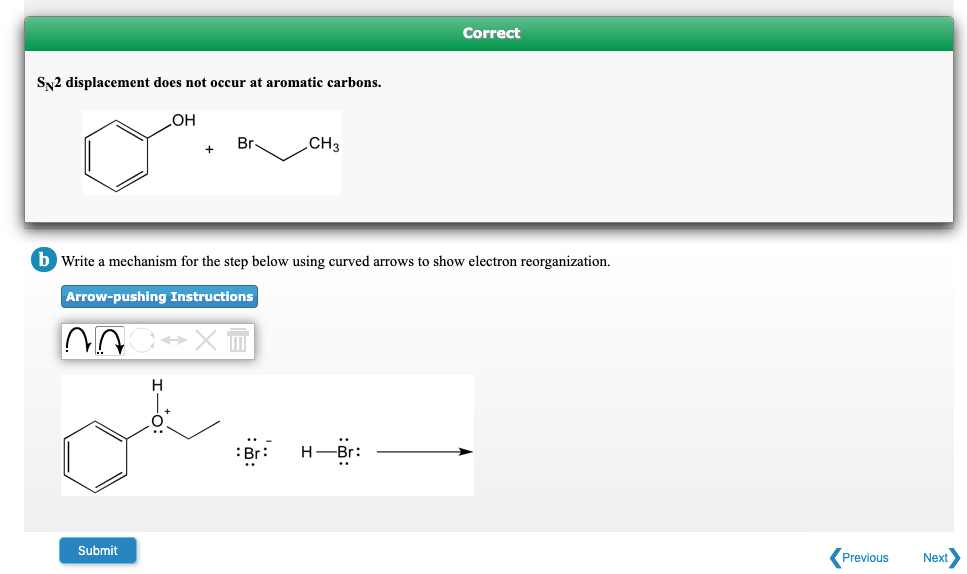 Solved Correct SN2 displacement does not occur at aromatic | Chegg.com