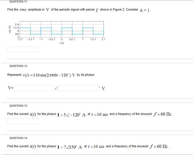 Solved Find the rms amplitude in V of the periodic signal | Chegg.com