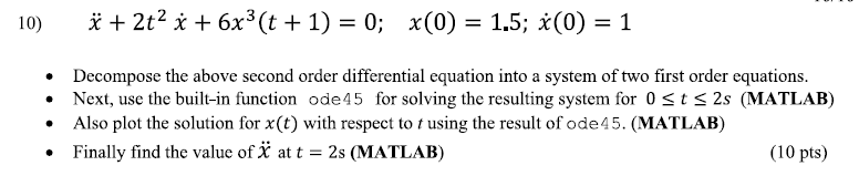 Solved a)Decompose the above second-order differential | Chegg.com