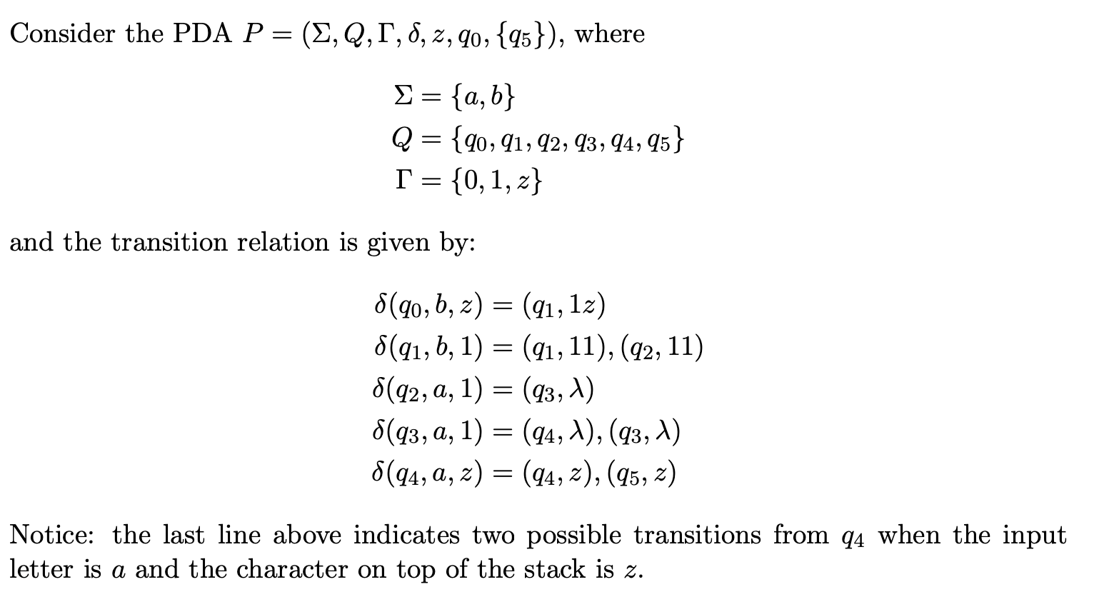 Solved Represent the above PDA using a transition | Chegg.com