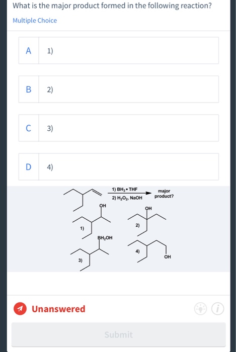 Solved What is the major product formed in the following | Chegg.com