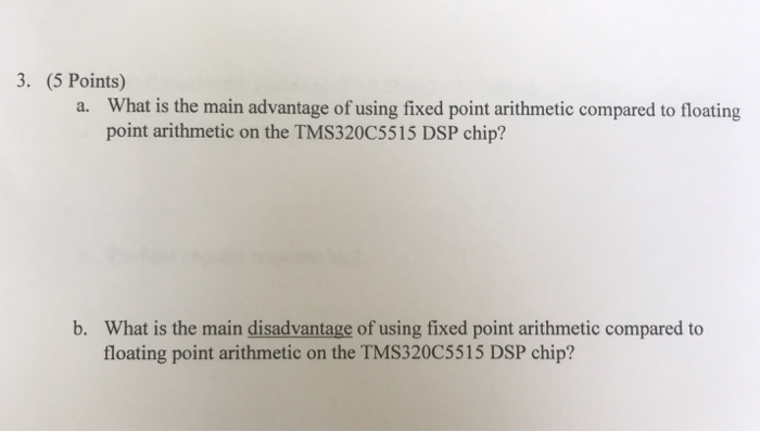 Solved 3. (5 Points) What is the main advantage of using | Chegg.com