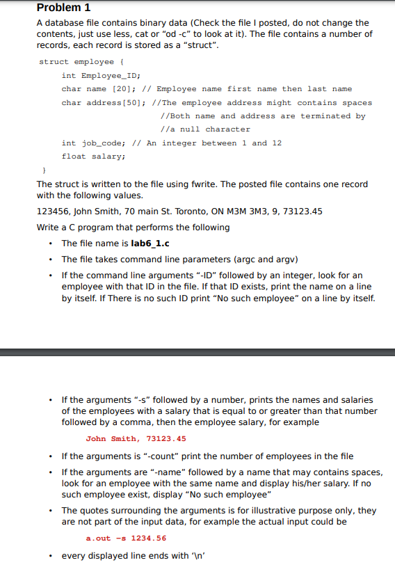 A database file contains binary data (Check the file | Chegg.com