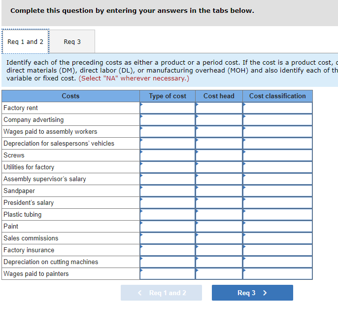 Solved PA1-4 (Algo) Classifying Costs; Calculating Total | Chegg.com
