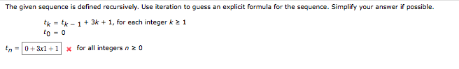 Solved The given sequence is defined recursively. Use | Chegg.com