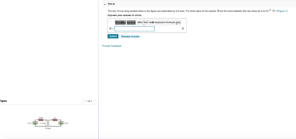 Solved Part A fFigure 1) The two 10-cm-long parallel wires | Chegg.com