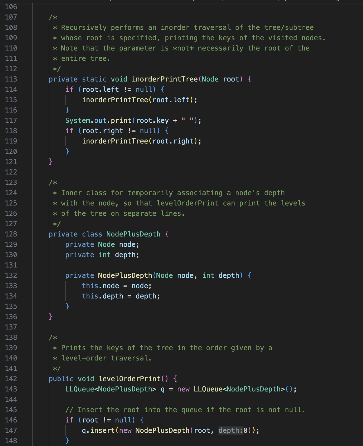 Solved he file LinkedTree. java, add code that completes the | Chegg.com