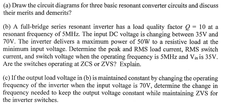 Solved (a) Draw the circuit diagrams for three basic | Chegg.com