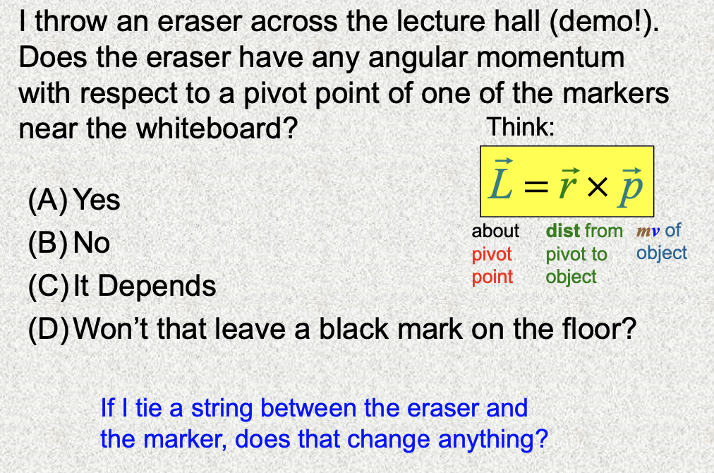 Solved I throw an eraser across the lecture hall (demo!). | Chegg.com