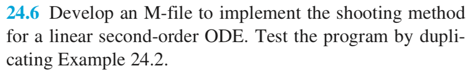 EXAMPLE 24.2 The Shooting Method for a Linear ODE | Chegg.com