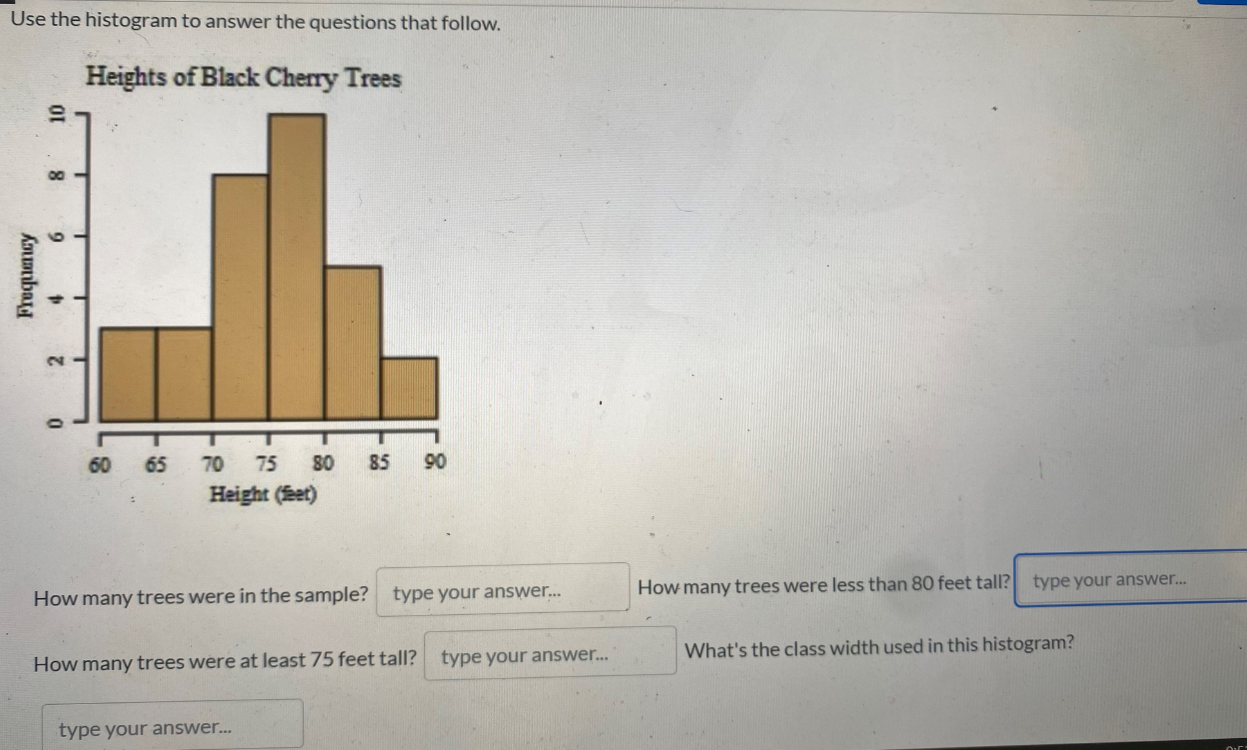 Solved How many trees were in the sample? How many trees | Chegg.com