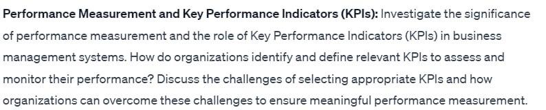 Solved Performance Measurement and Key Performance | Chegg.com