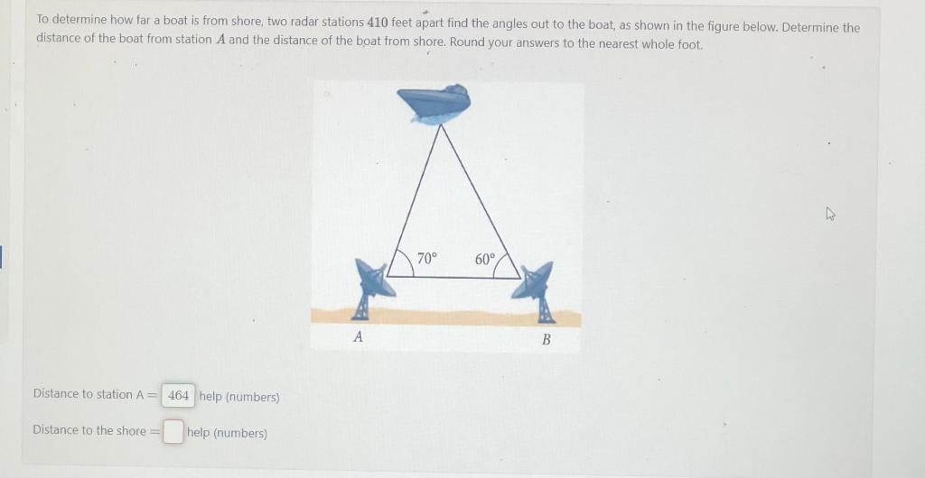 Solved To determine how far a boat is from shore, two radar | Chegg.com