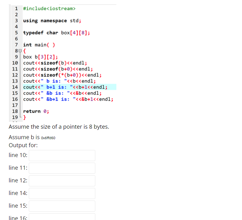 Solved 1 #include 2 3 using namespace std; 4 5 typedef char | Chegg.com