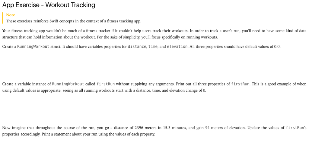 Solved App Exercise - Workout Tracking Note These exercises | Chegg.com