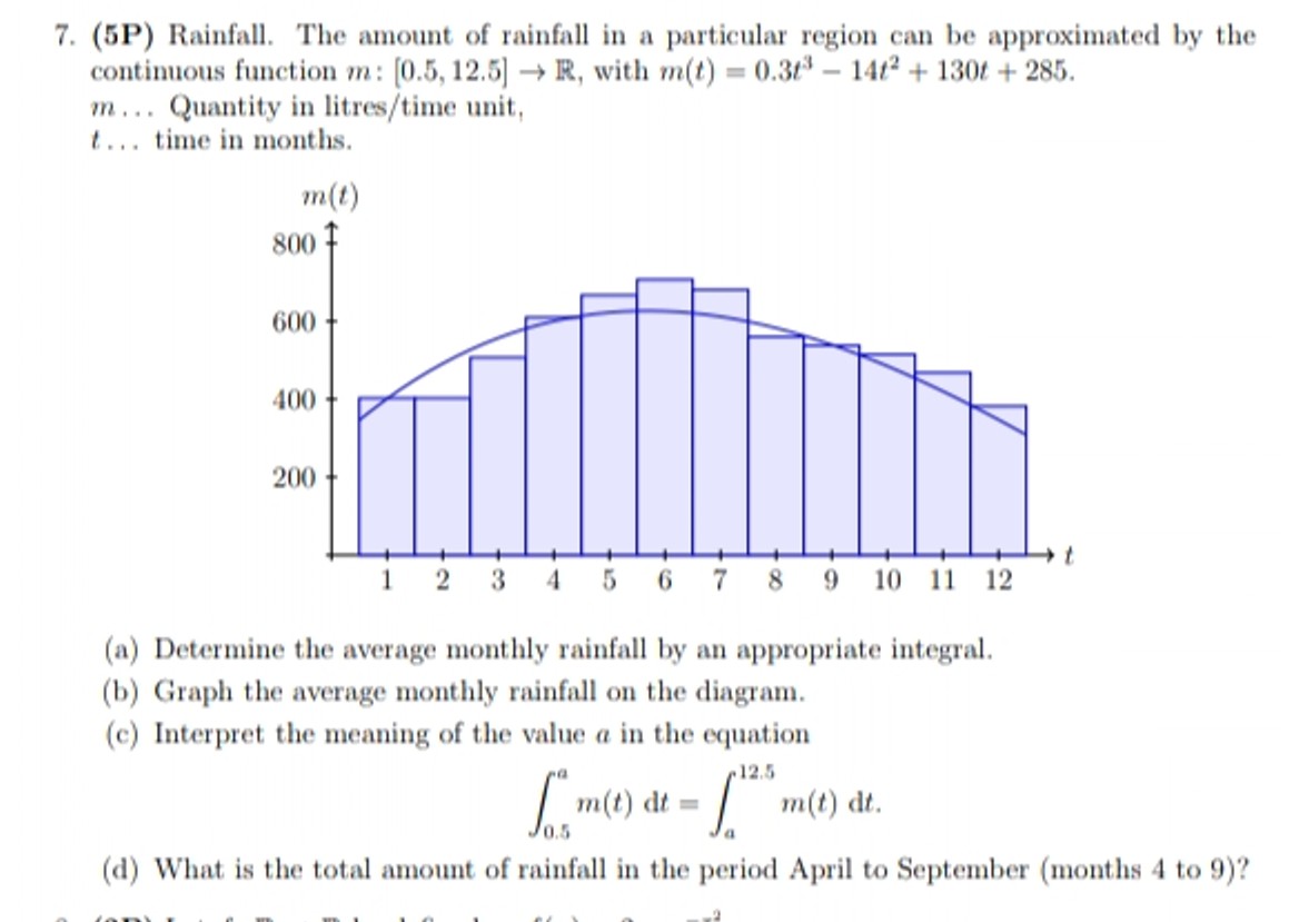 Solved (5P) ﻿Rainfall. The amount of rainfall in a | Chegg.com