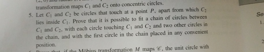 Solved transformation maps C1 and C2 onto concentric circles | Chegg.com
