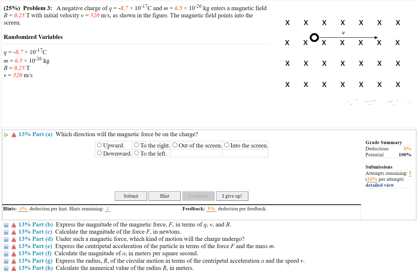 Solved 13% ﻿Part (a) ﻿Which direction will the magnetic | Chegg.com