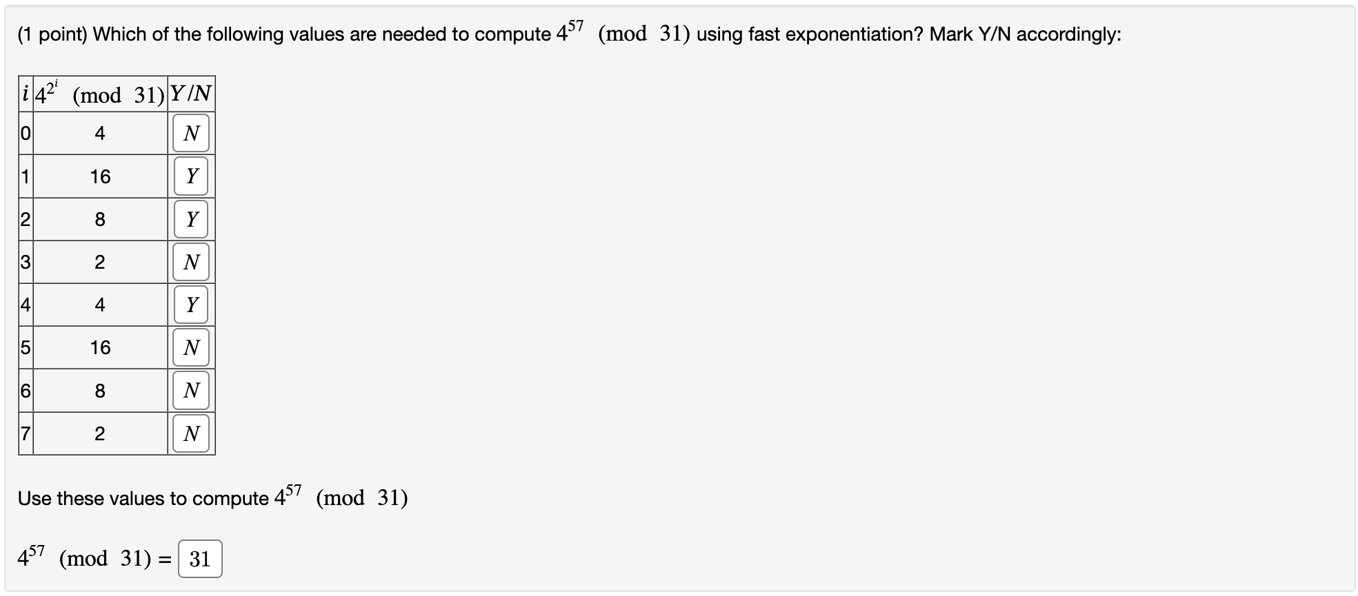 Solved (1 point) Which of the following values are needed to | Chegg.com