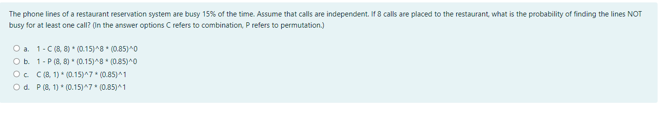 Solved The phone lines of a restaurant reservation system | Chegg.com