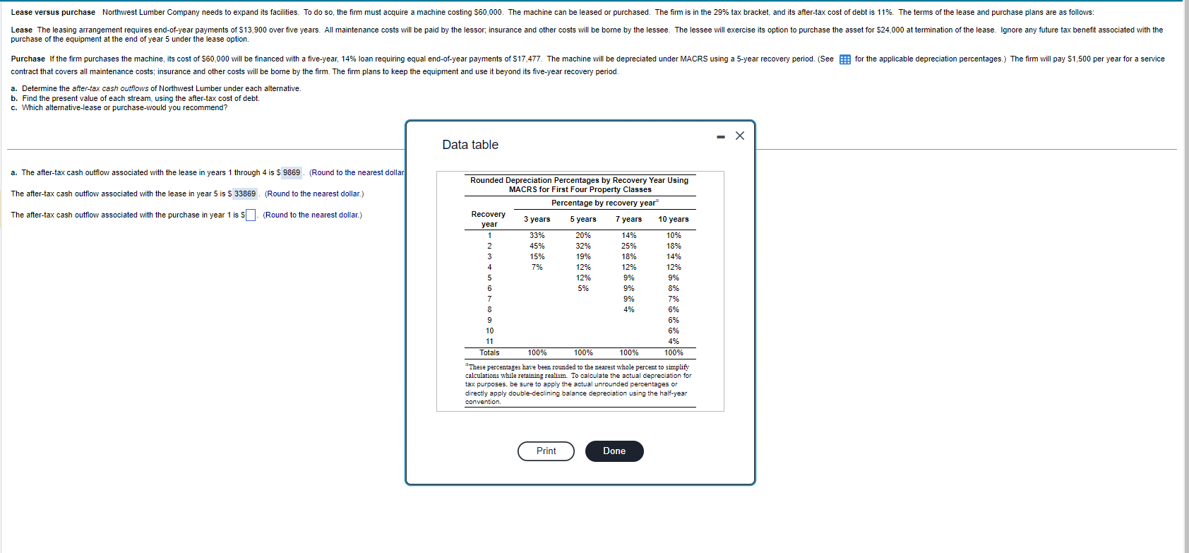 Solved purchase of the equipment at the end of year 5 under | Chegg.com