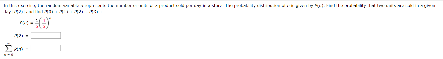 Solved In this exercise, the random variable n represents | Chegg.com