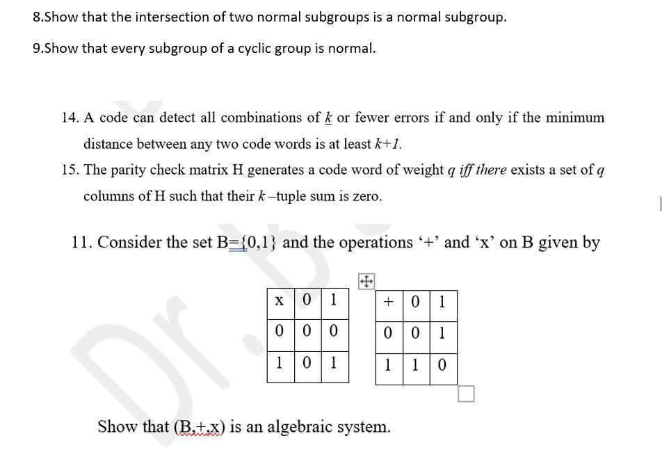 Solved 8.Show that the intersection of two normal subgroups | Chegg.com