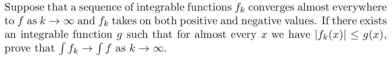 Solved Suppose that a sequence of integrable functions fk | Chegg.com