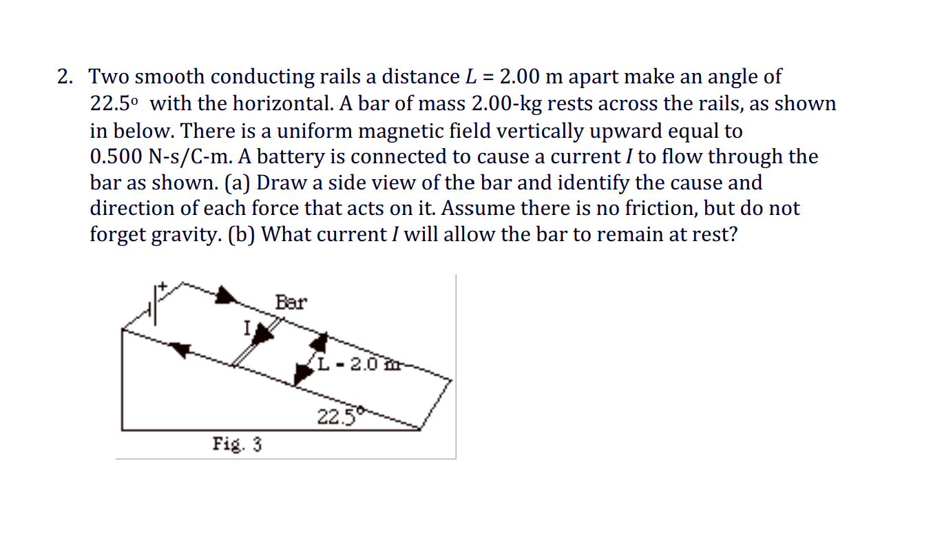 Solved 2. Two smooth conducting rails a distance L = 2.00 m | Chegg.com