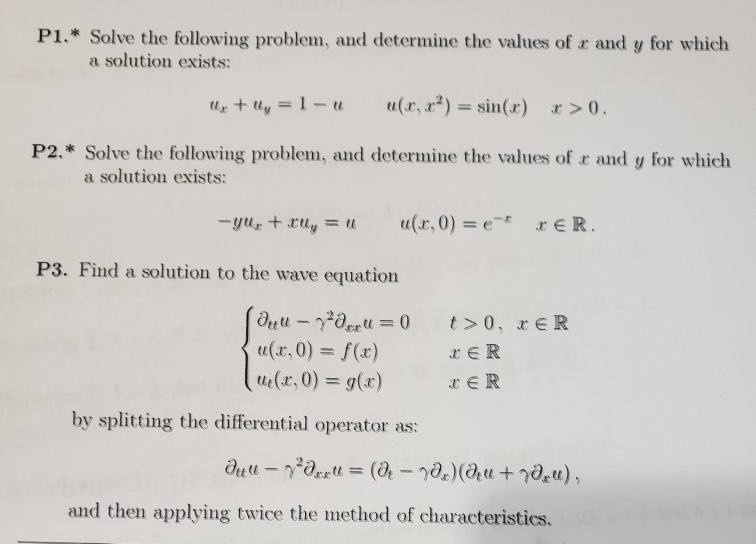 Solved Math#481 Problem#1 P1.* Solve the following problem, | Chegg.com
